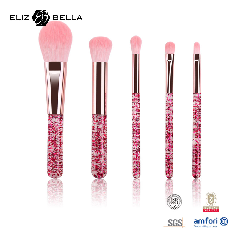 5 Pieces Beauty Makeup Brush Aluminium Ferrule Cosmetic Brushes ...